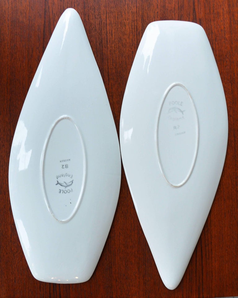 Pair of Poole Pottery English Sword Blade Shaped Aegean Dishes ...