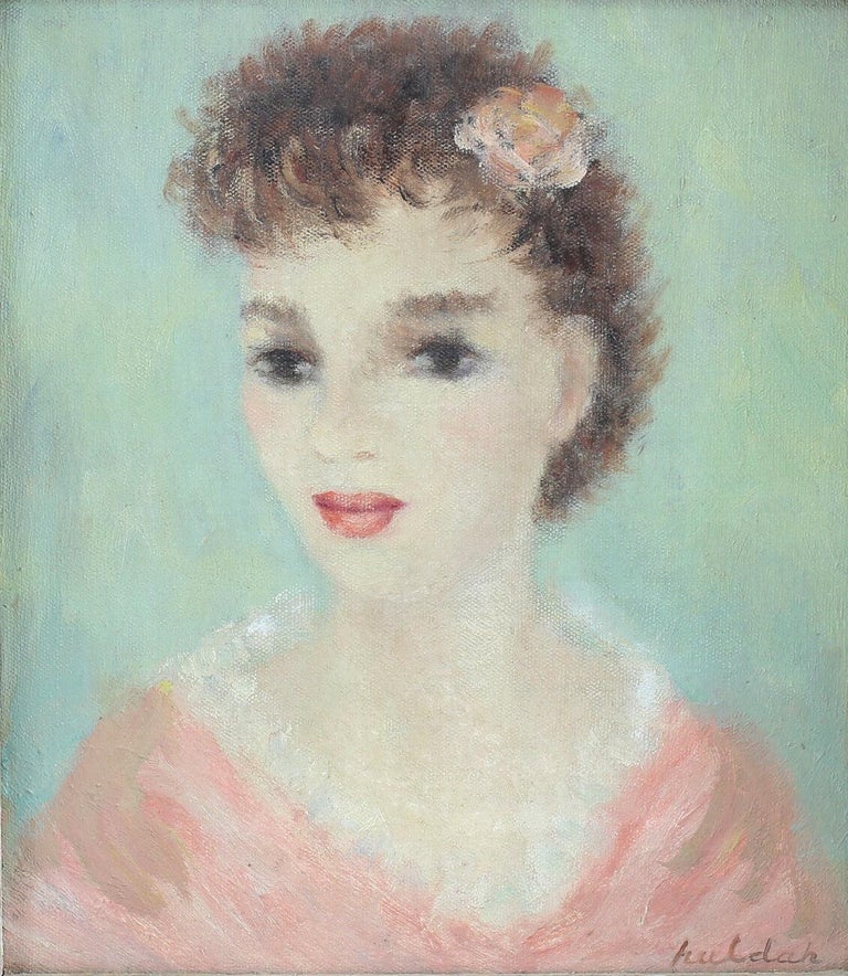 Pair Portrait Oil Paintings Young Women by Cherry Jeffe Huldah For Sale at 1stDibs