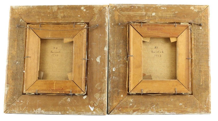 Pair Portrait Oil Paintings Young Women by Cherry Jeffe Huldah For Sale at 1stDibs