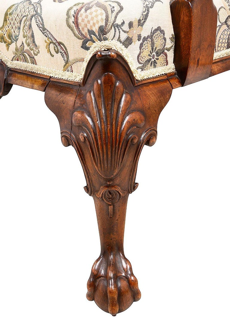 Pair Queen Anne style arm chairs, circa 1900 For Sale at 1stDibs