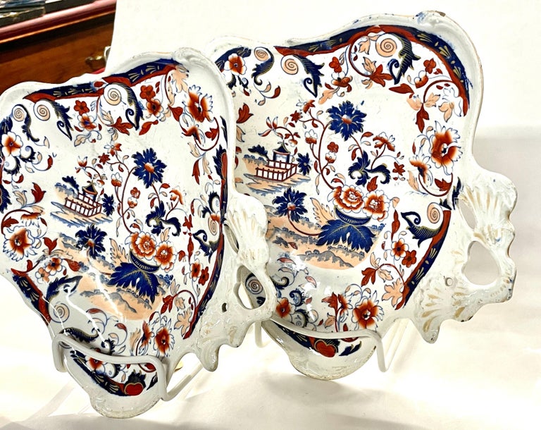 Pair Rare Antique English Minton Ironstone Amherst Japan Pattern ...