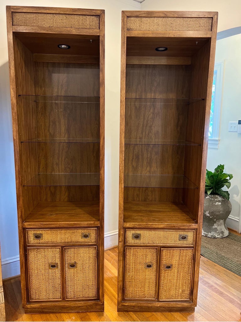 Pair rare MCM American of Martinsville Walnut Display Cabinets ...