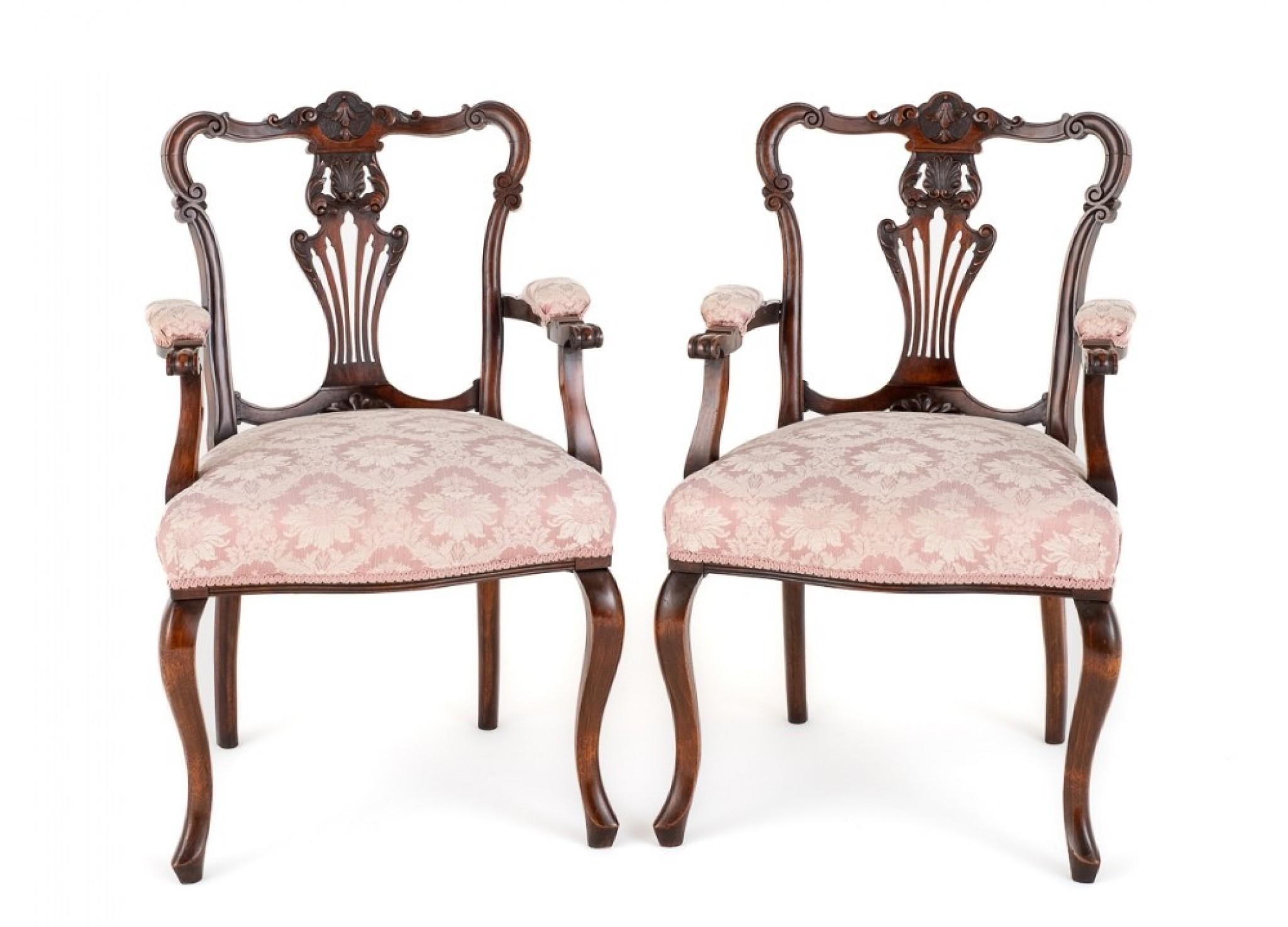 Pair Regency Arm Chairs Antique, 1890 For Sale at 1stDibs