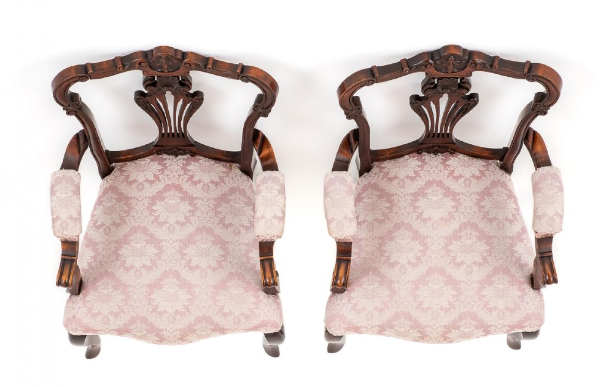 Pair Regency Arm Chairs Antique, 1890 For Sale at 1stDibs