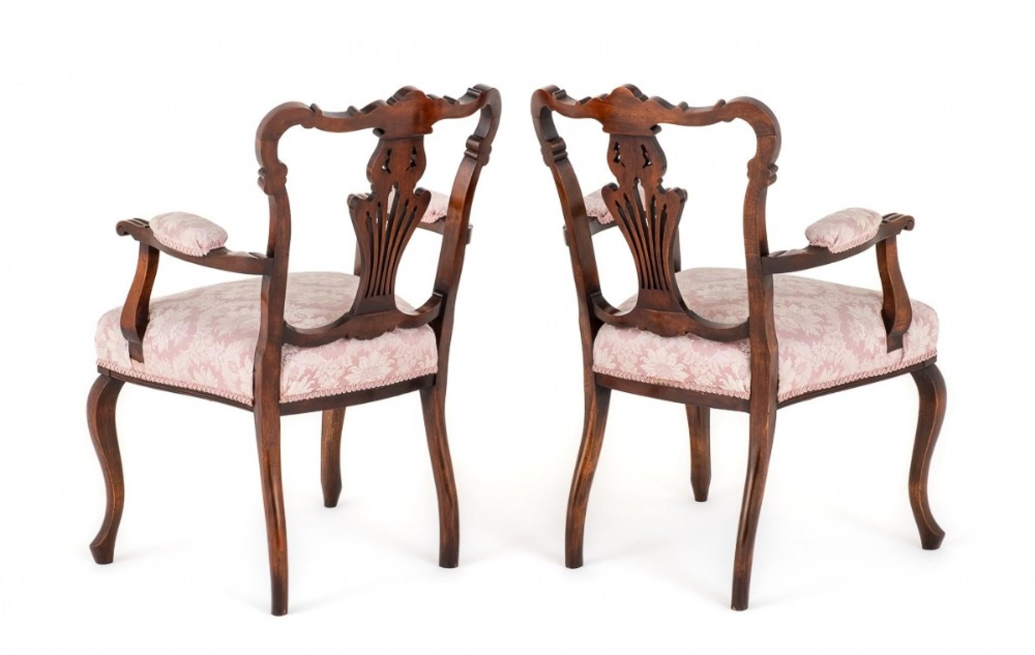 Pair Regency Arm Chairs Antique, 1890 For Sale at 1stDibs