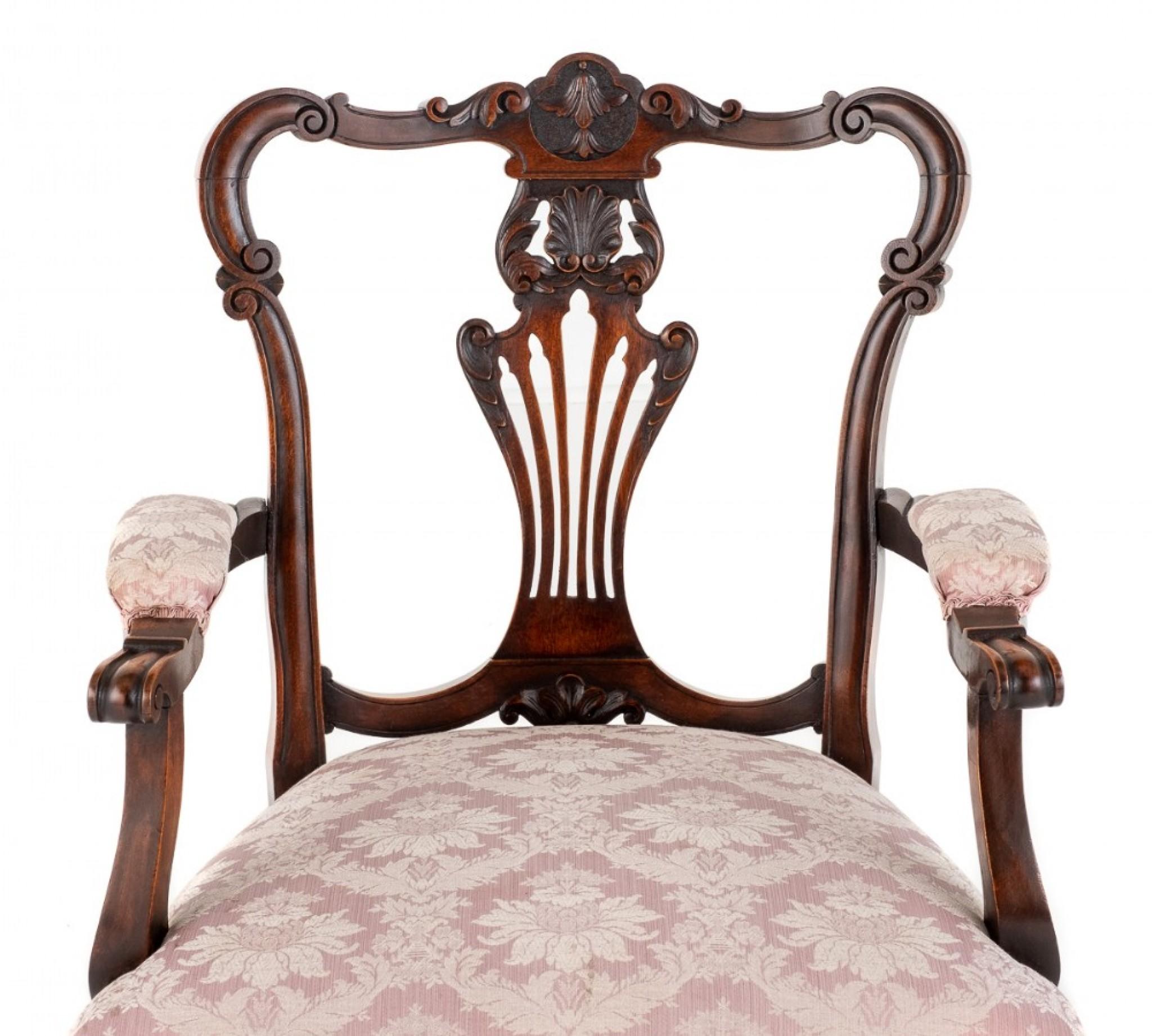 Pair Regency Arm Chairs Antique, 1890 For Sale at 1stDibs