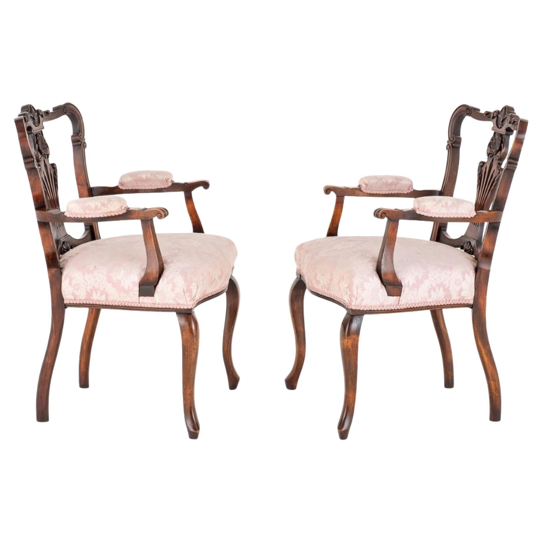 Pair Regency Arm Chairs Antique, 1890 For Sale at 1stDibs