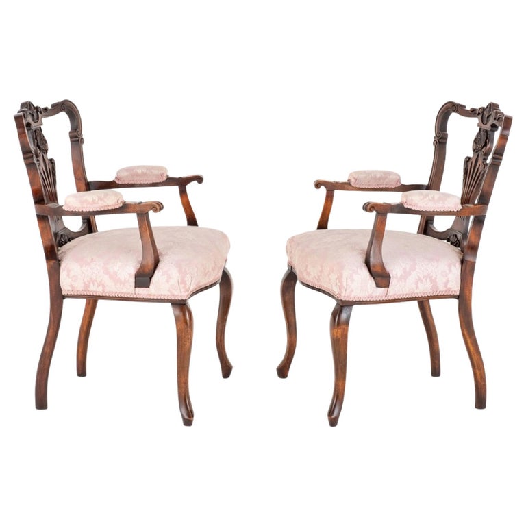 Pair Regency Arm Chairs Antique, 1890 For Sale at 1stDibs