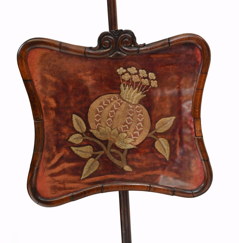 Pair Regency Pole Screens Fire Needlepoint Tapestry, 1830 For Sale at ...