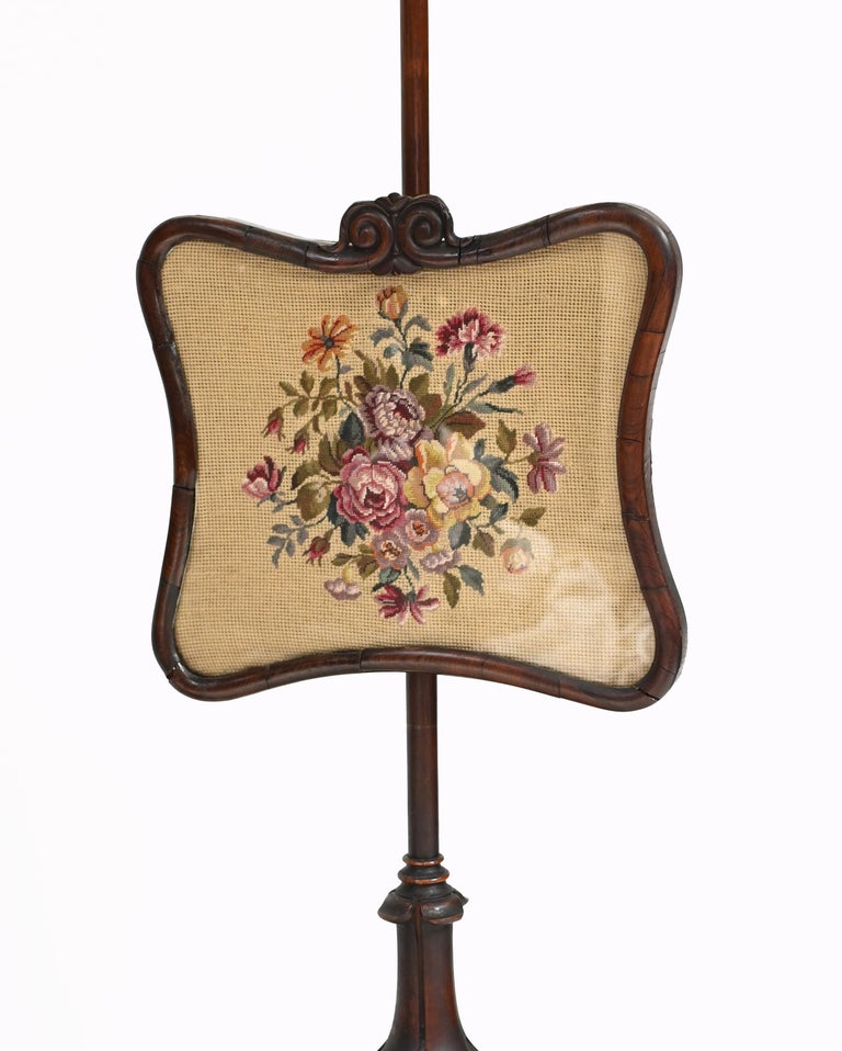 Pair Regency Pole Screens Fire Needlepoint Tapestry, 1830 For Sale at ...