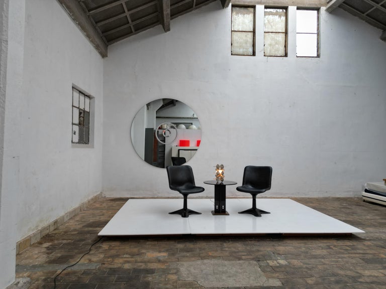 Pair Restored Black Leather Yrjo Kukkapuro Swivelling Chairs for Haimi ...