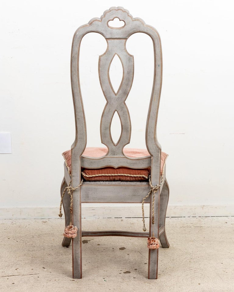 Pair Rococo Style Painted Chairs For Sale at 1stDibs