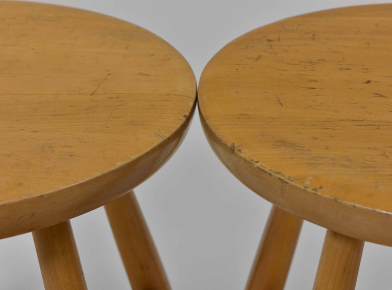 Pair Scandinavian Birch Low Stools by Hagafors Mid-Century For Sale at ...