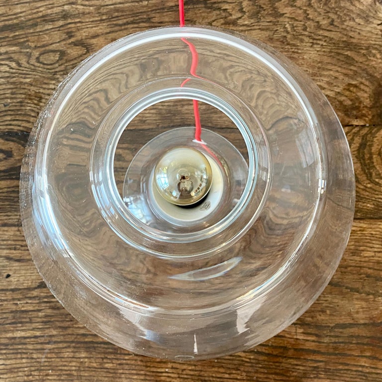 Pair Scandinavian Modern Clear Glass Table Lamps by Holmegaard, Model ...