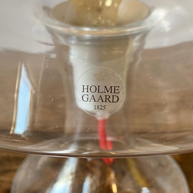 Pair Scandinavian Modern Clear Glass Table Lamps by Holmegaard, Model ...