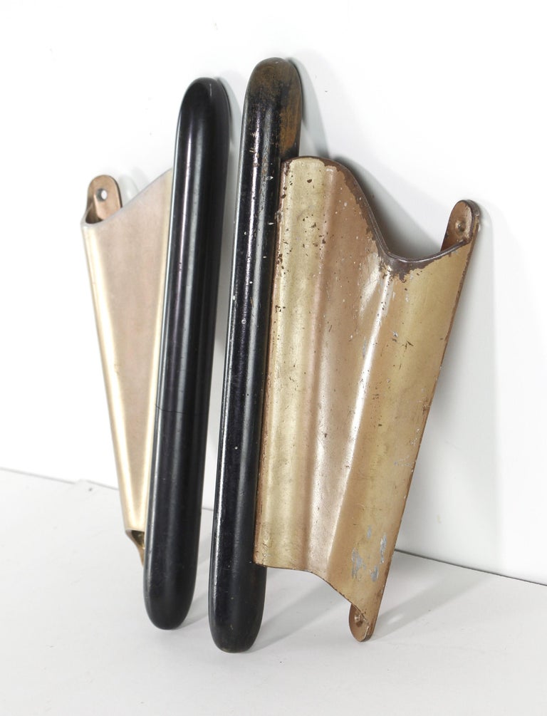 Pair Scroll Door Pulls Wood and Stain Brass Finish from Europe For Sale ...