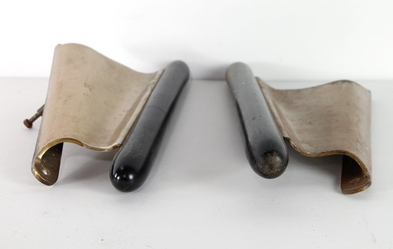 Pair Scroll Door Pulls Wood and Stain Brass Finish from Europe For Sale ...