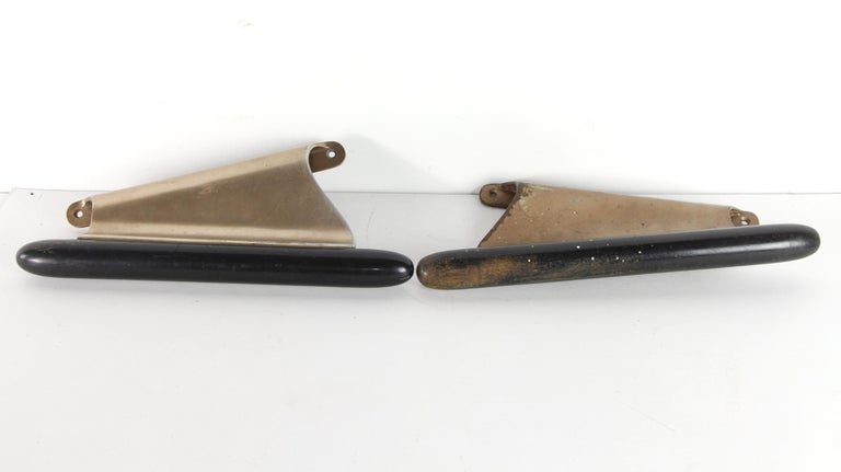 Pair Scroll Door Pulls Wood and Stain Brass Finish from Europe For Sale ...