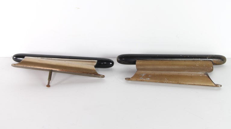 Pair Scroll Door Pulls Wood and Stain Brass Finish from Europe For Sale ...