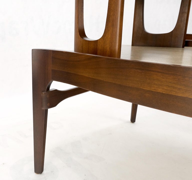 Pair Sculptural 1970s Walnut Travertine Tops Step Side End Tables ...