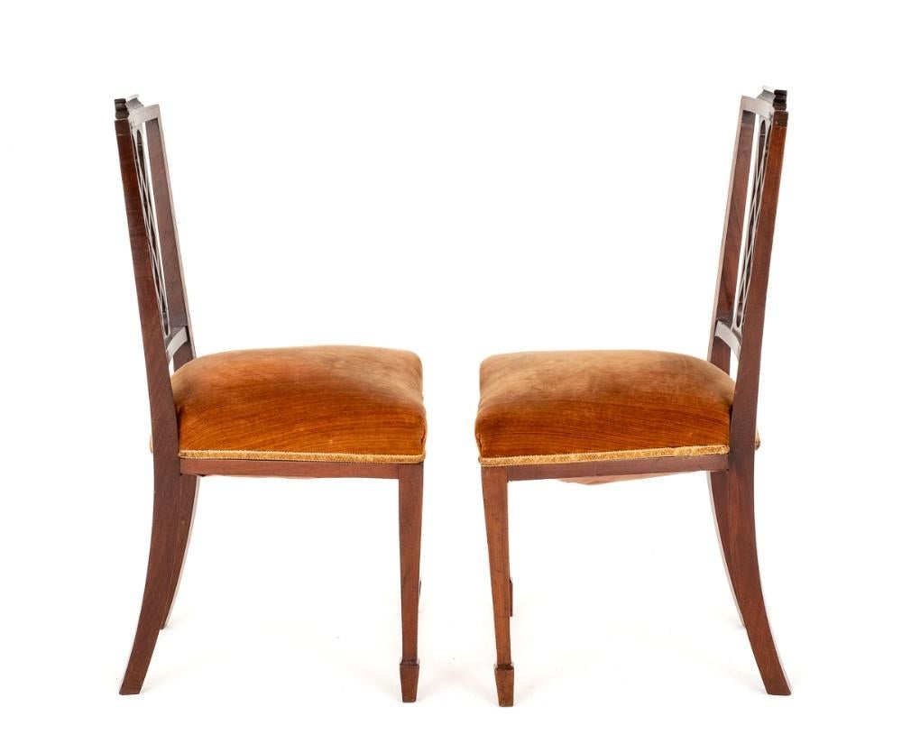 Pair Sheraton Side Chairs Mahogany Accent Seats For Sale at 1stDibs