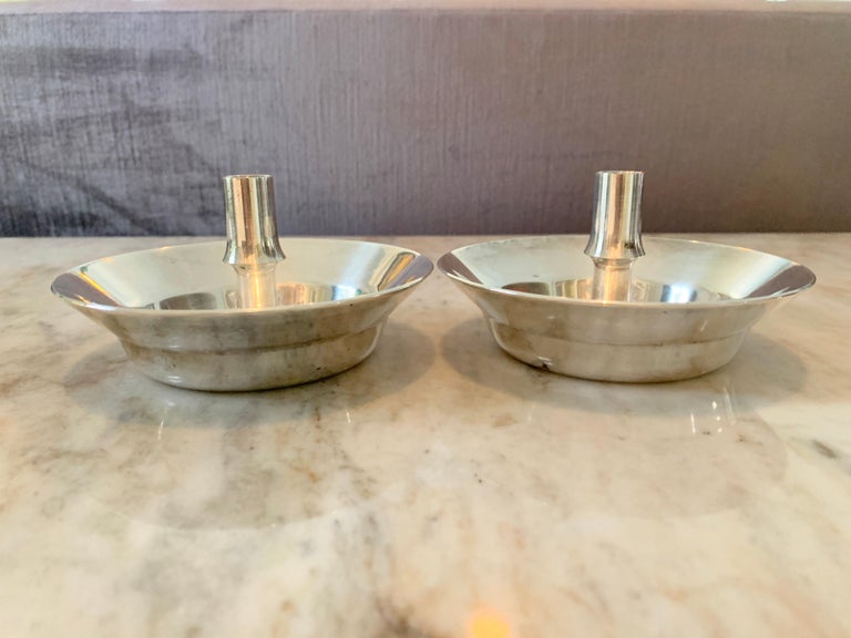 Pair of Silver Plate Dansk Candlesticks For Sale at 1stDibs