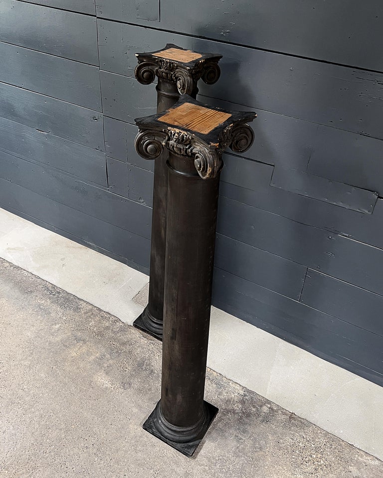 'Pair' Solid Reclaimed Ionic Columns For Sale at 1stDibs