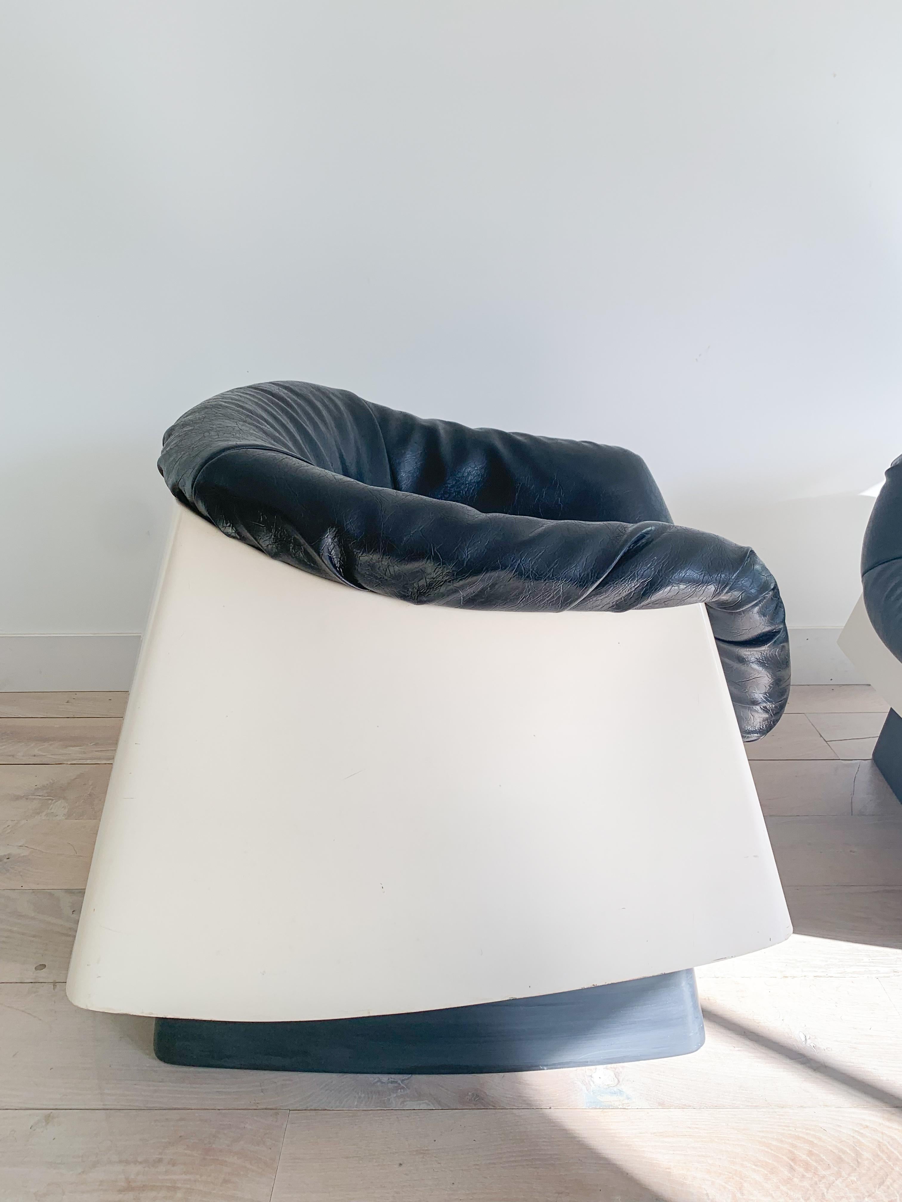 Pair Space Age Fiberglass Chairs by Vecta Group For Sale at 1stDibs
