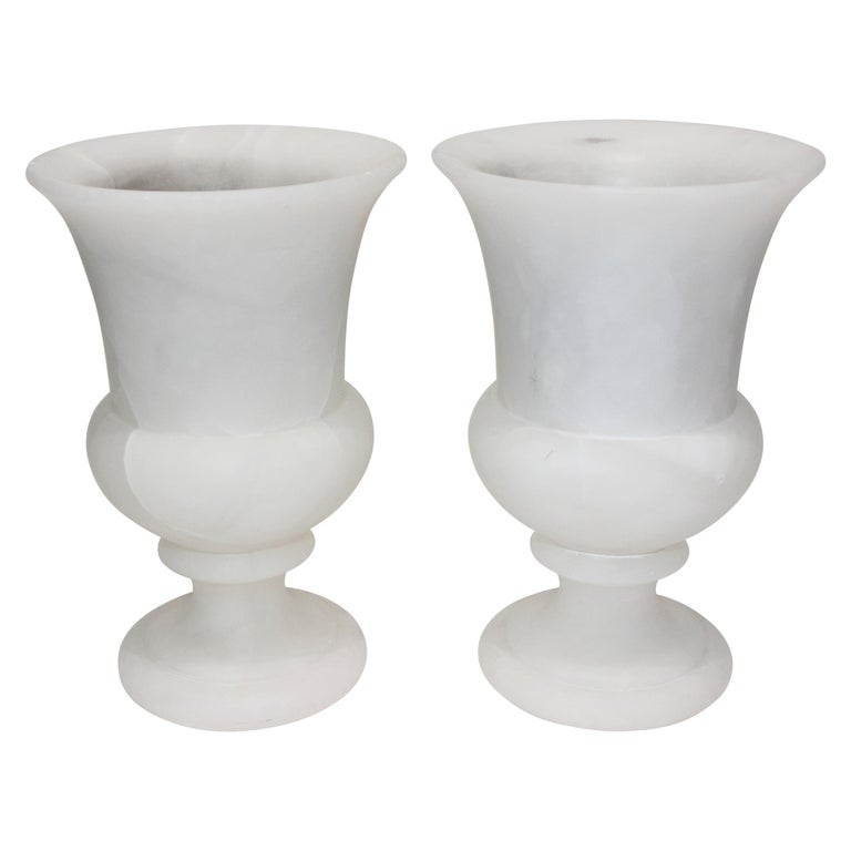 Pair Spanish Alabaster Vases at 1stDibs