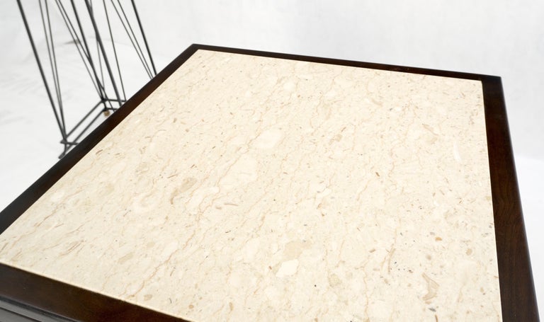 Pair Square Marble Top 2 Door Nightstands End Tables Large Decorative ...