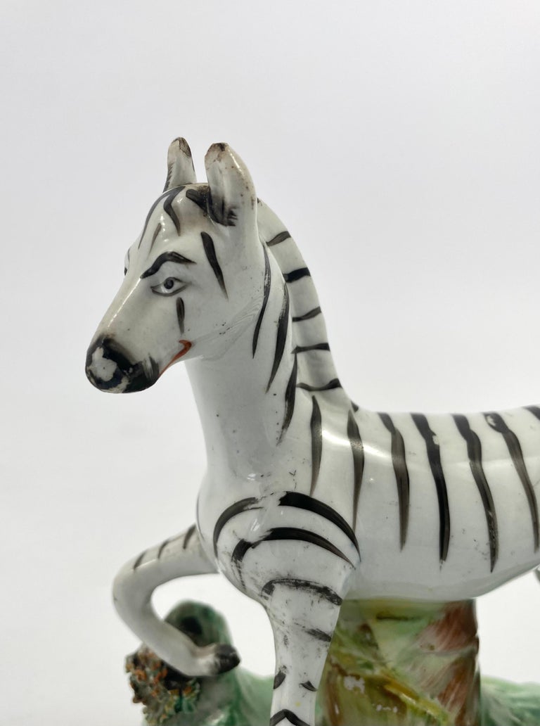 Pair Staffordshire Pottery Zebra, Thomas Parr Factory, c. 1860 at 1stDibs