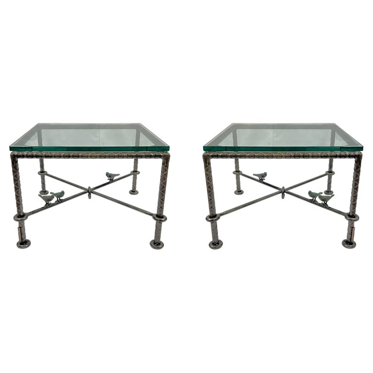 Pair Steel and Glass Cocktail Tables by Ilana Goor Circa 1985 For Sale ...