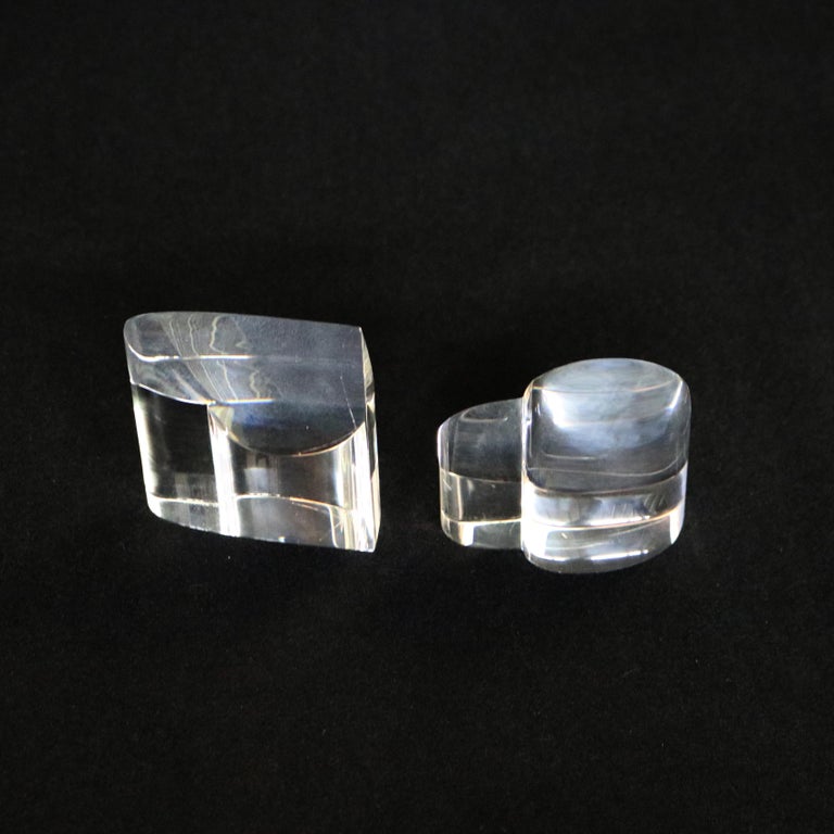Pair Steuben Glass Heart Paperweights, Signed 20th C For Sale at 1stDibs