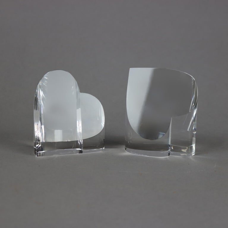 Pair Steuben Glass Heart Paperweights, Signed 20th C at 1stDibs ...