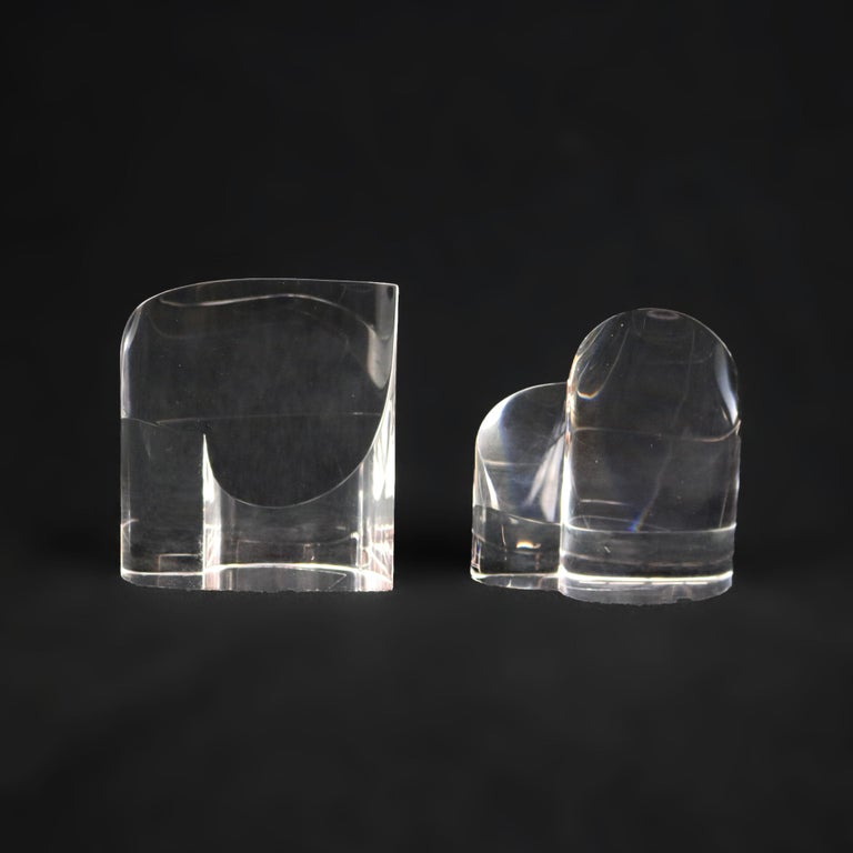 Pair Steuben Glass Heart Paperweights, Signed 20th C For Sale at 1stDibs