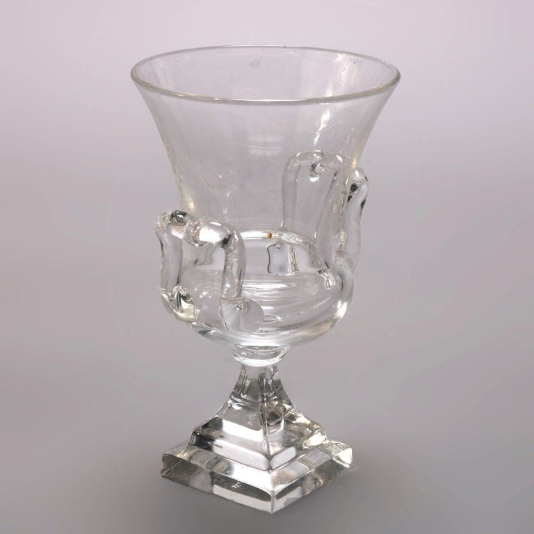 Pair of Steuben Glass Works Crystal Double Handle Urn, Signed, 20th ...