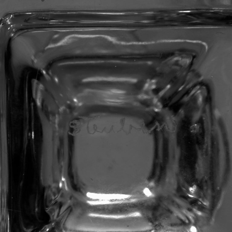 Pair of Steuben Glass Works Crystal Double Handle Urn, Signed, 20th ...