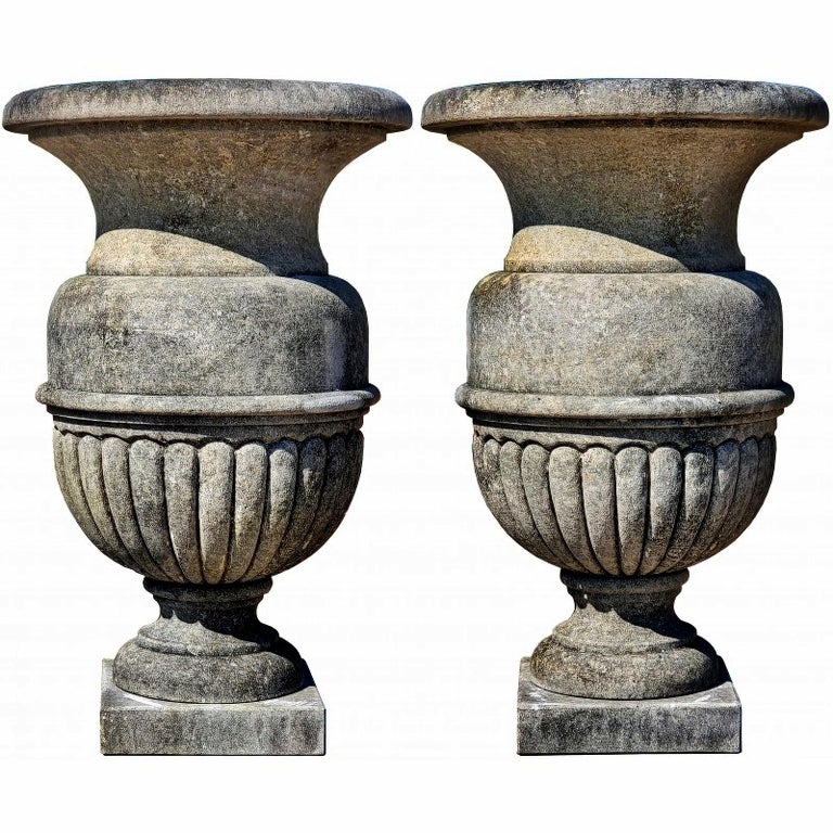 PAIR STONE VASES OF VILLA LANTE DELLA ROVERE early 20th century For ...