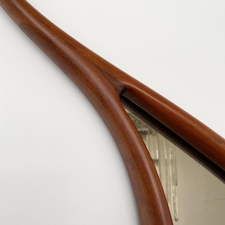 Pair of Studio Craft Movement Carved Sculptural Walnut Wall Mirrors ...