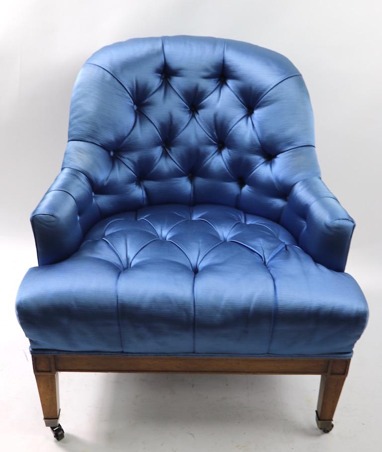 Pair of Stylish Satin Upholstered Chairs at 1stDibs