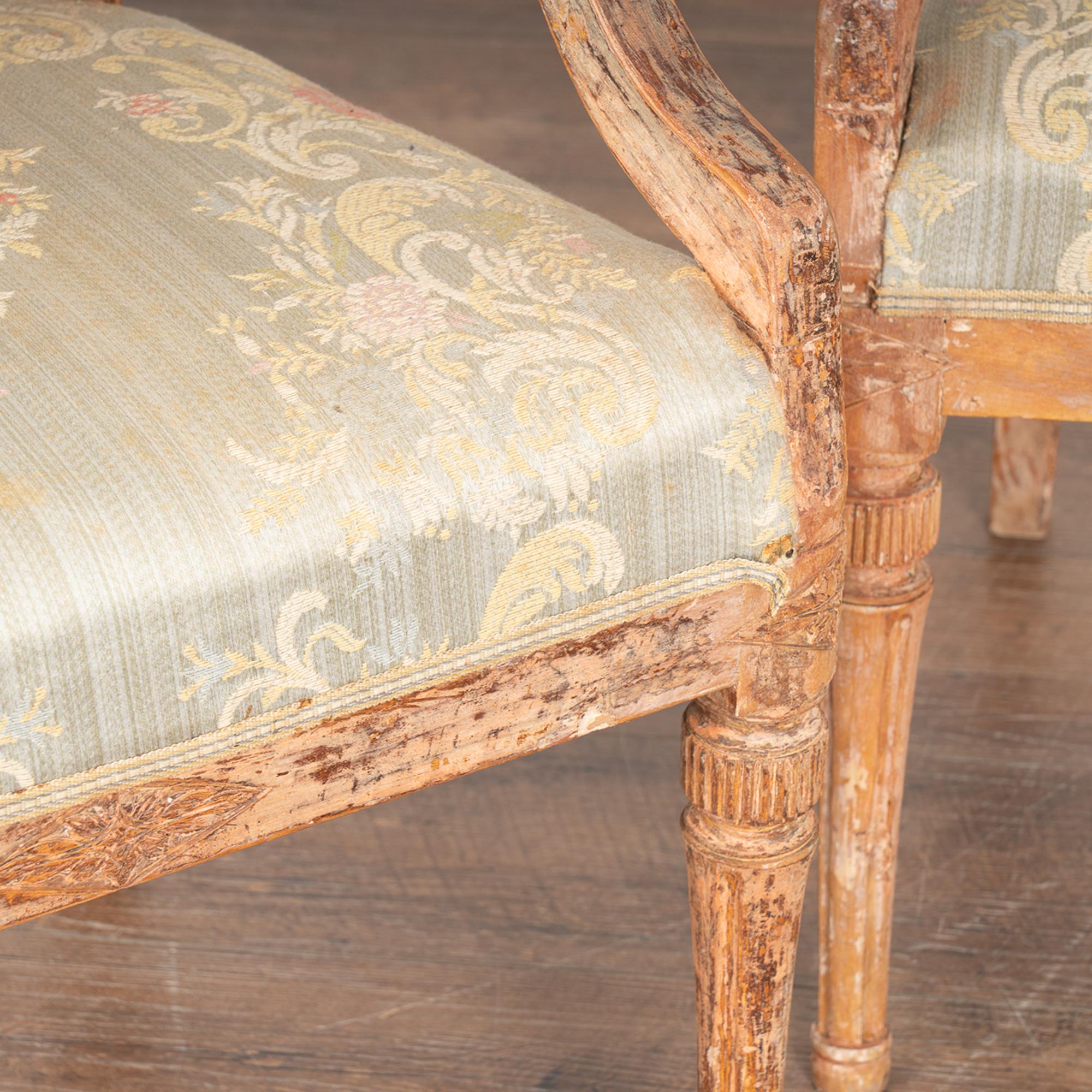Pair, Swedish Gustavian Arm Chairs, circa 1840 For Sale at 1stDibs