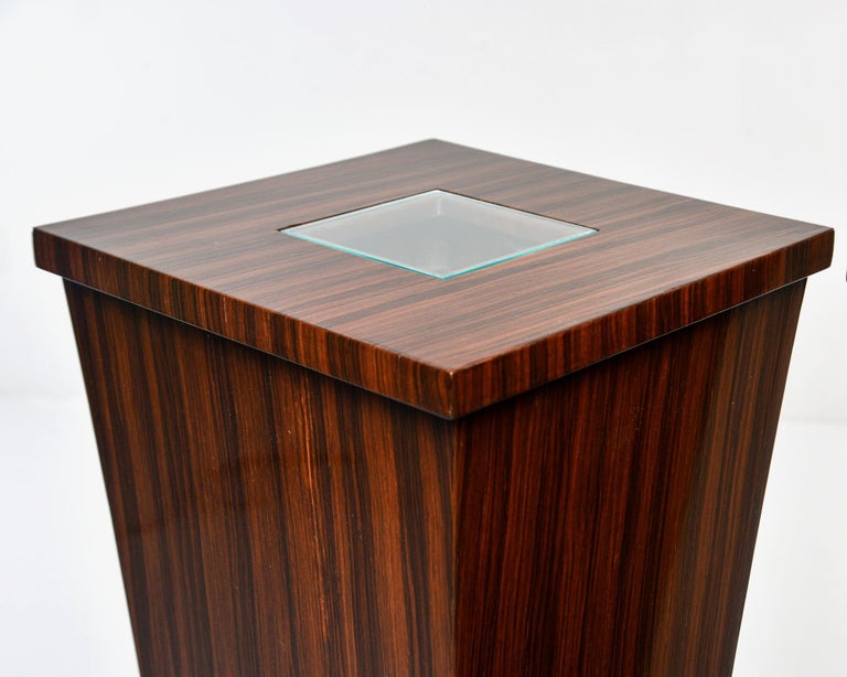 Pair of Tall Bespoke Walnut Display Stands with Interior under Light ...