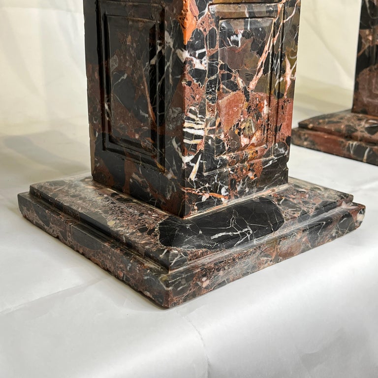 Pair Tall Marble Obelisks For Sale at 1stDibs