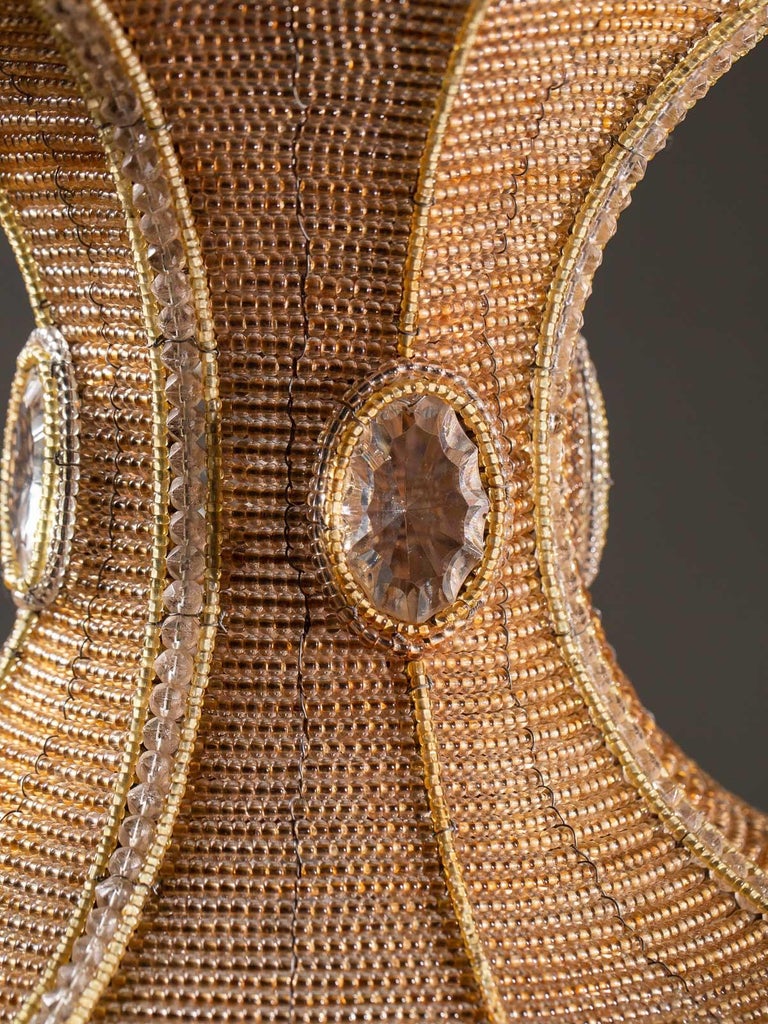 Pair Tall Vintage Italian Hand Beaded Crystal Urn Lamps, circa 1930 at ...