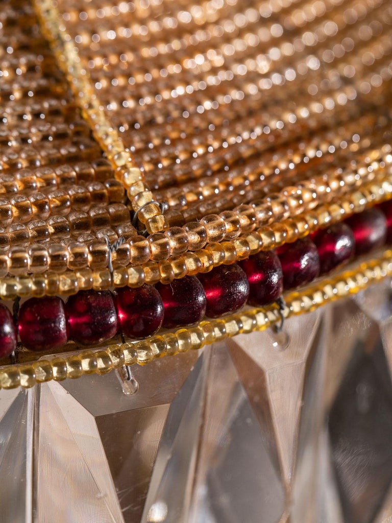 Pair Tall Vintage Italian Hand Beaded Crystal Urn Lamps, circa 1930 at ...