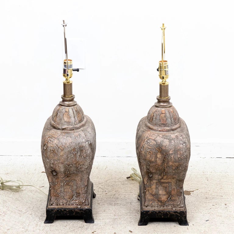 Pair Urn Form Lamps For Sale at 1stDibs