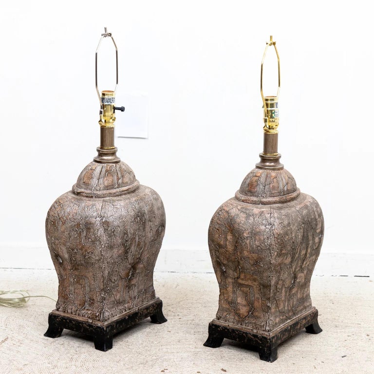 Pair Urn Form Lamps For Sale at 1stDibs