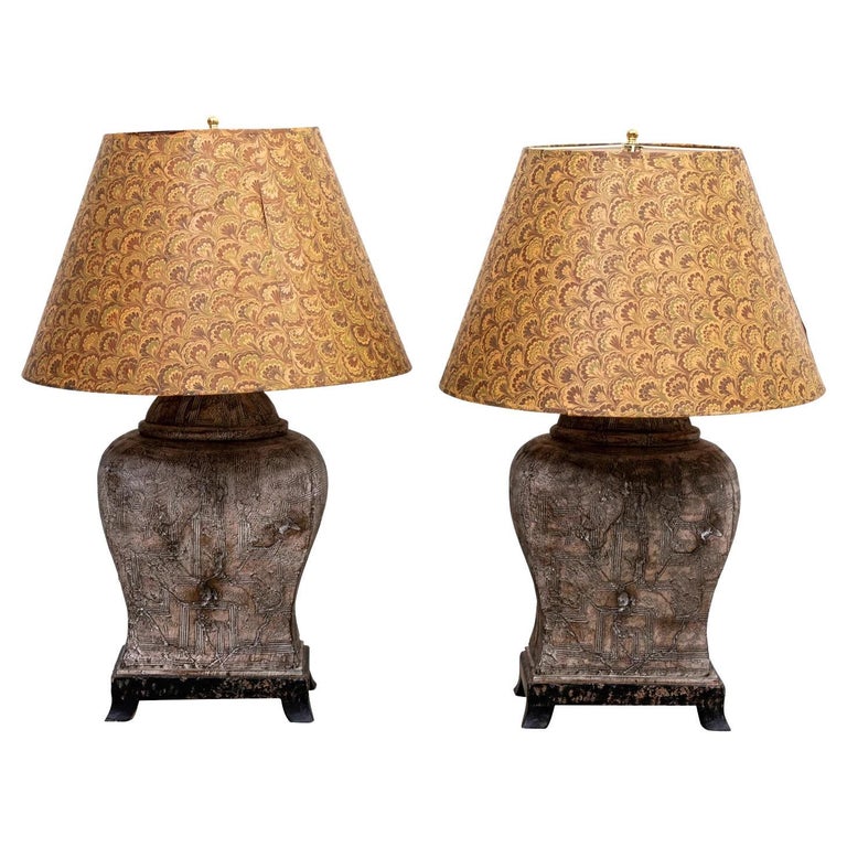 Pair Urn Form Lamps For Sale at 1stDibs