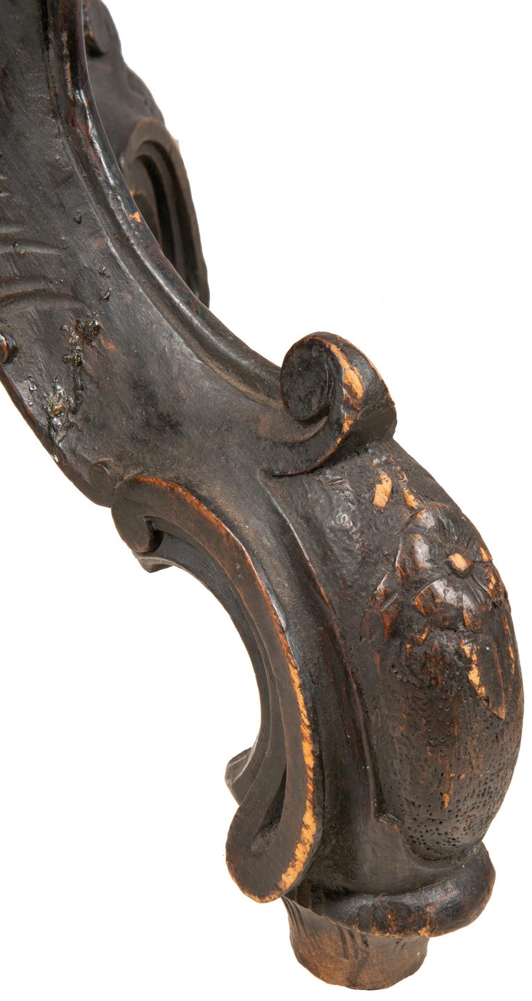 Pair Venetian carved Walnut Torchas, 19th Century For Sale at 1stDibs