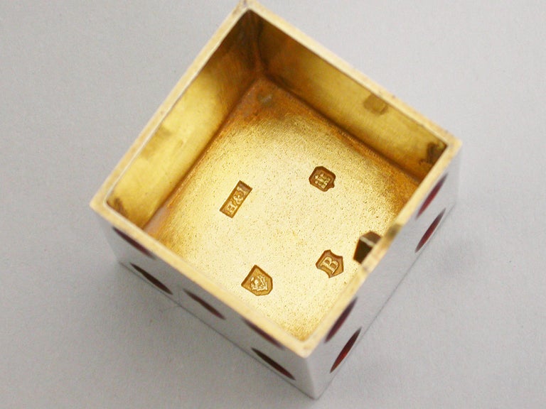 Pair of Victorian Novelty Scottish Silver and Enamel Dice Peppers ...